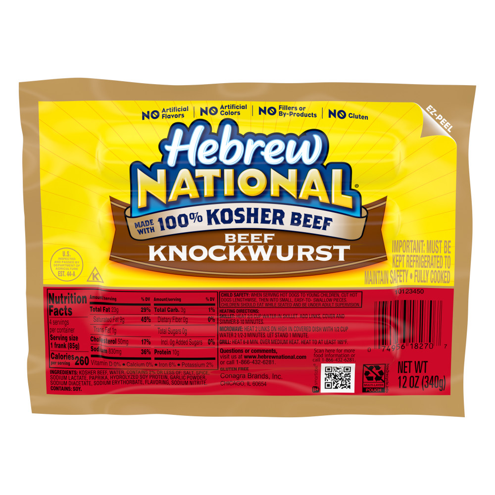 HEBREW NATIONAL Skinless Beef Knockwurst | Conagra Foodservice