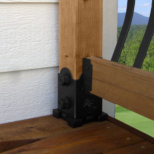 OZCO Laredo Sunset Elevated Post Base with Single Rail Saddle (6" x 6")