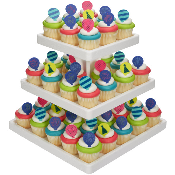 3 Tier Square White Treat Tree Cake Stand | DecoPac