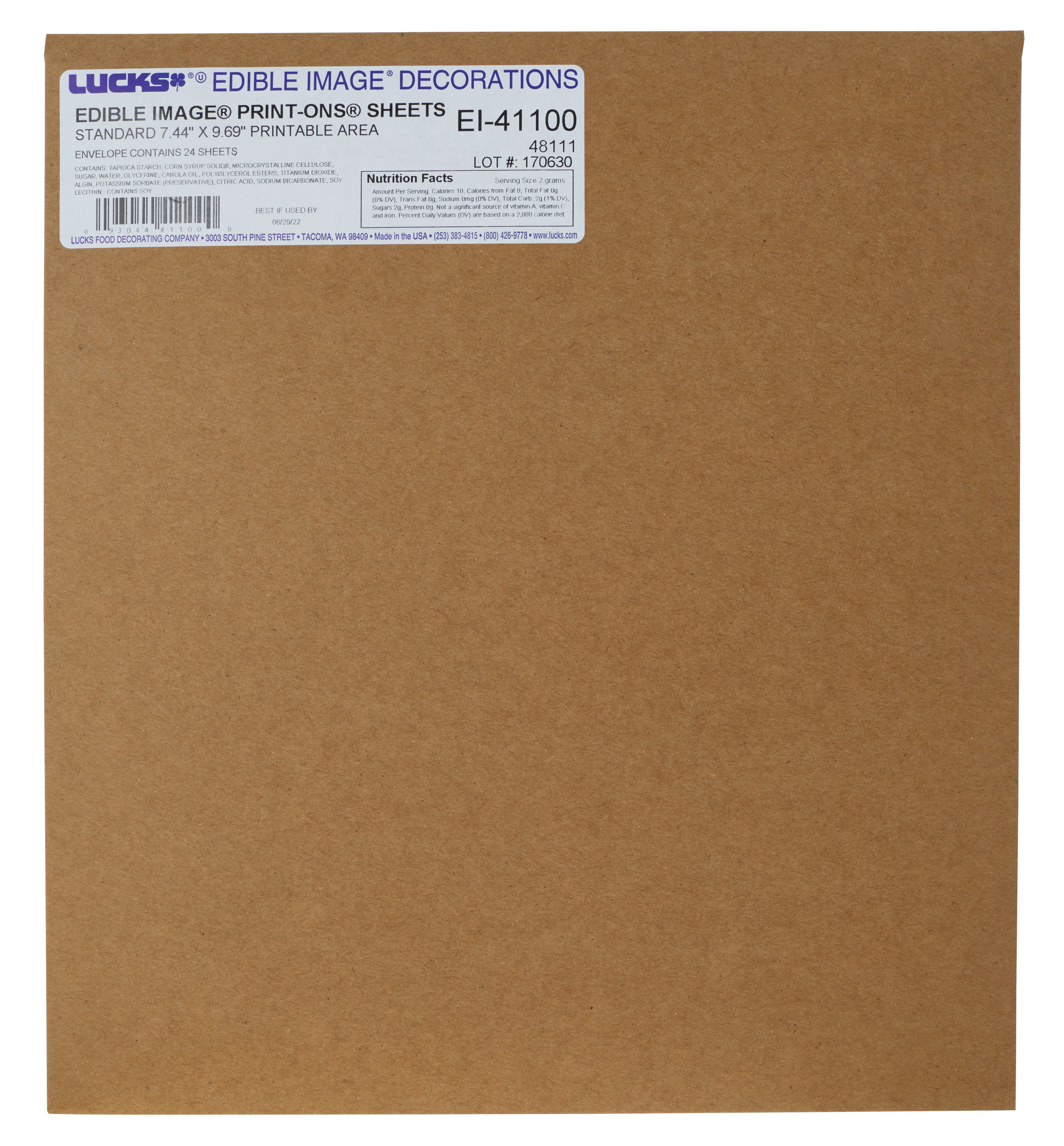Lucks Print-Ons®, 1/4 Sheets | Copy Confection® Edible Paper | DecoPac
