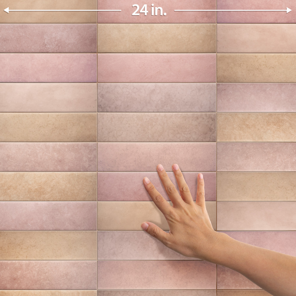 Heritage Rose 2-3/8 in. x 9-5/8 in. Porcelain Floor and Wall Tile ...