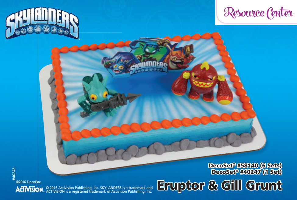 Skylanders Eruptor Gill Grunt Decoset Cake Decorating Instructions ...