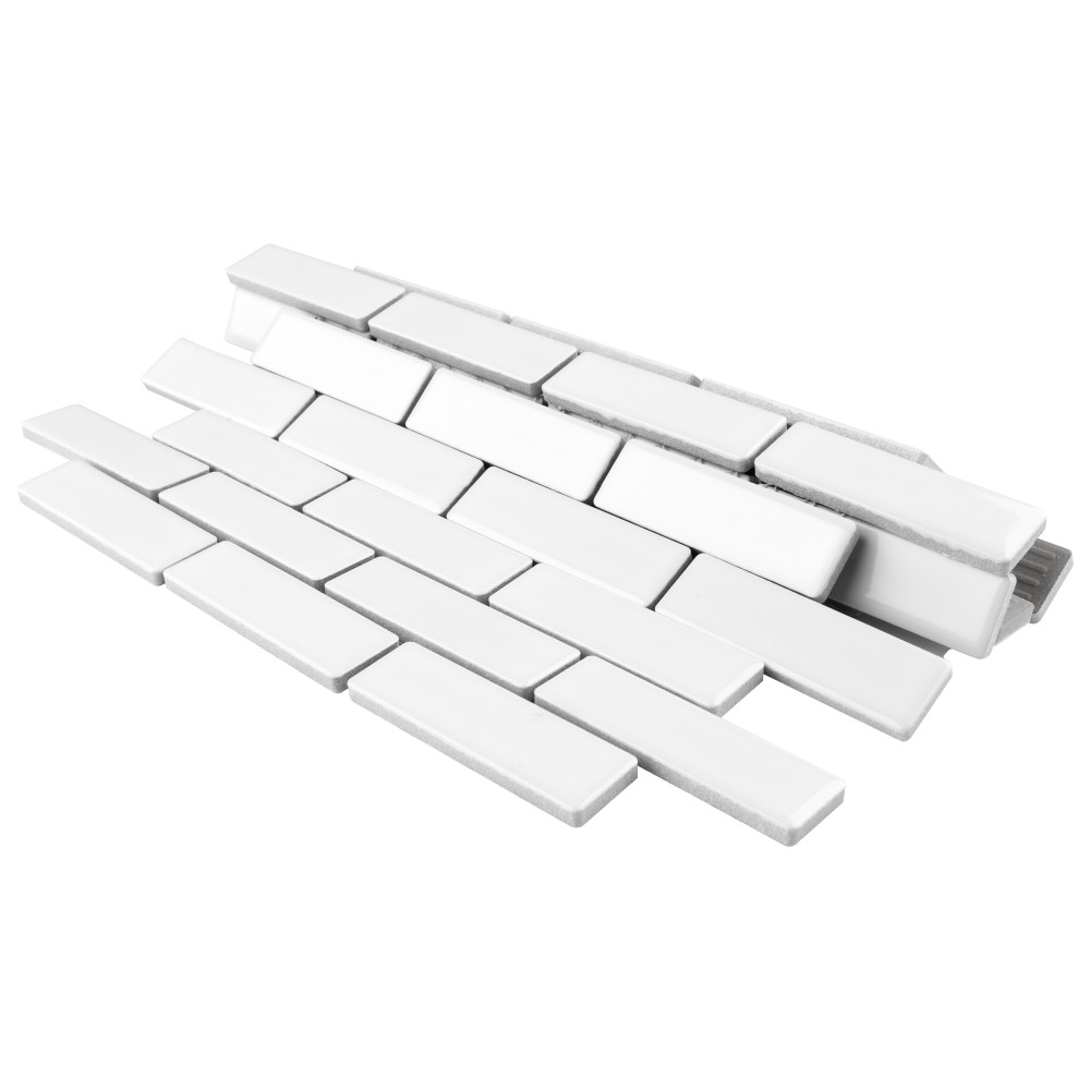 Metro Brick Subway Glossy White 10-1/4 in. x 11-1/2 in. Porcelain ...