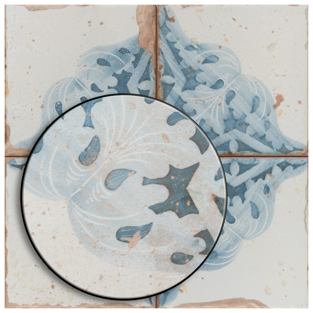 Artisan Azul Decor 13 in. x 13 in. Ceramic Floor and Wall Tile | Merola ...