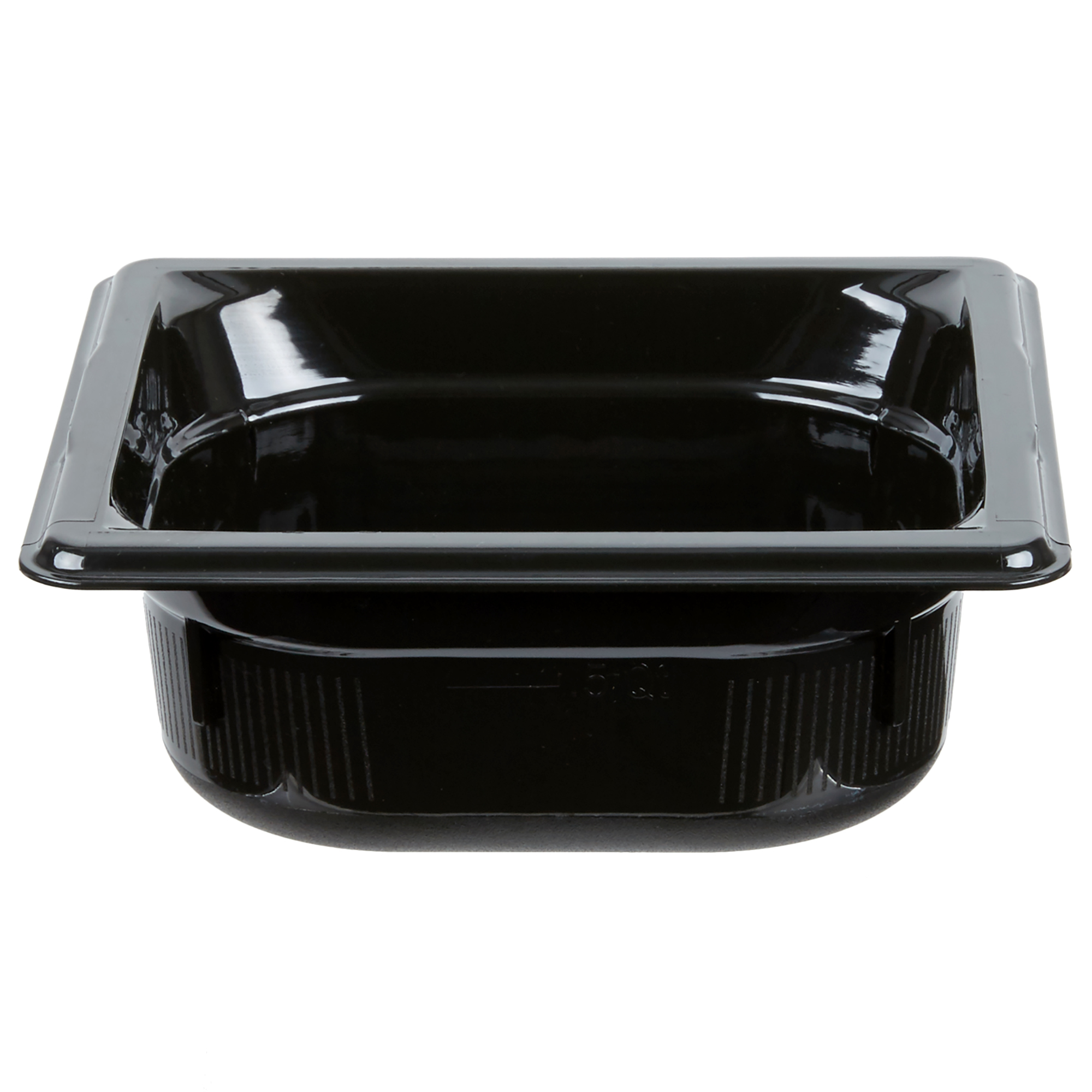 Sixth-size 2 ½-inch-deep Super Pan® high-temperature plastic pan in black