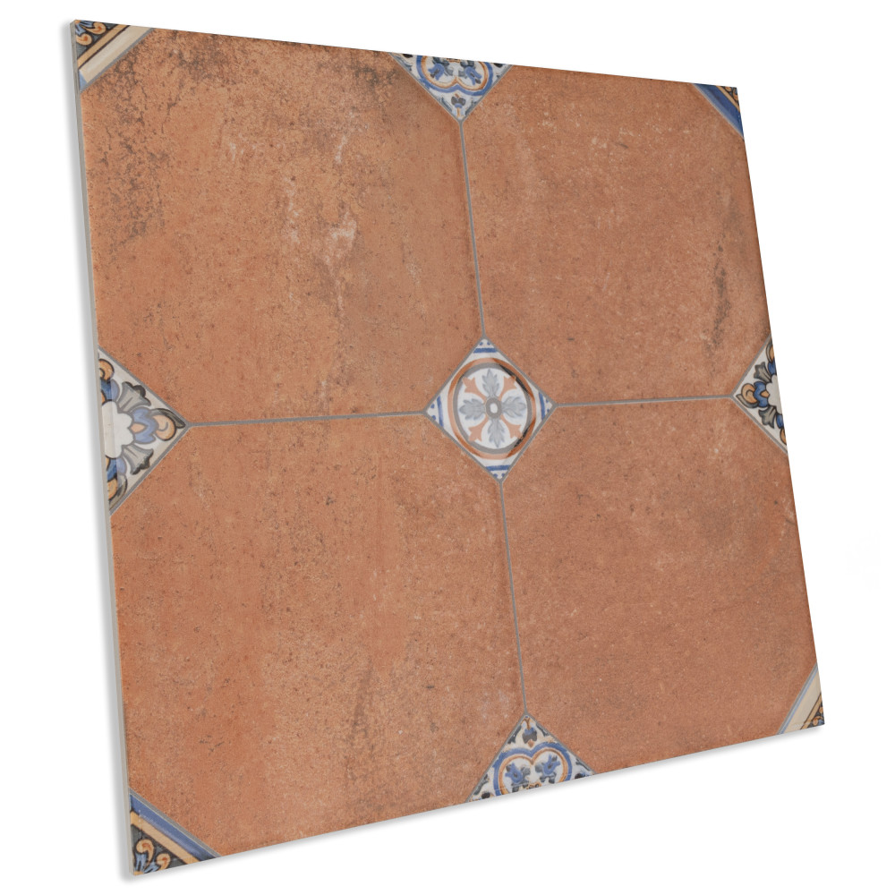 Manises Décor Cuero 13-1/8 in. x 13-1/8 in. Porcelain Floor and Wall ...