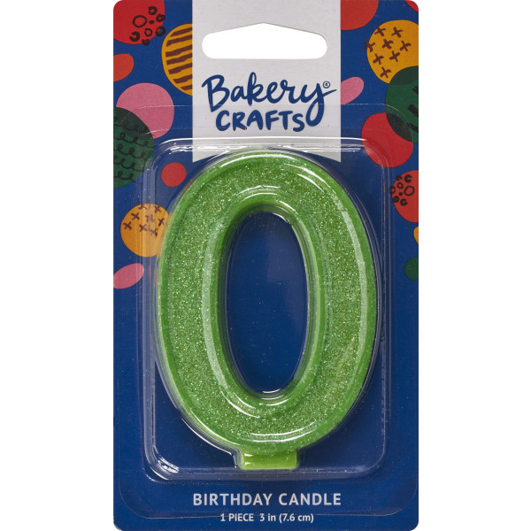 Bakery Crafts 0 Numeral Glitter Candle | DecoPac