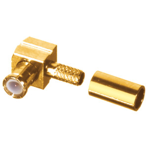 RF Industries RMX-8010-1C Coax Connector; MCX Male R/A; Crimp; Gold Body Plating; For LMR-195 ...