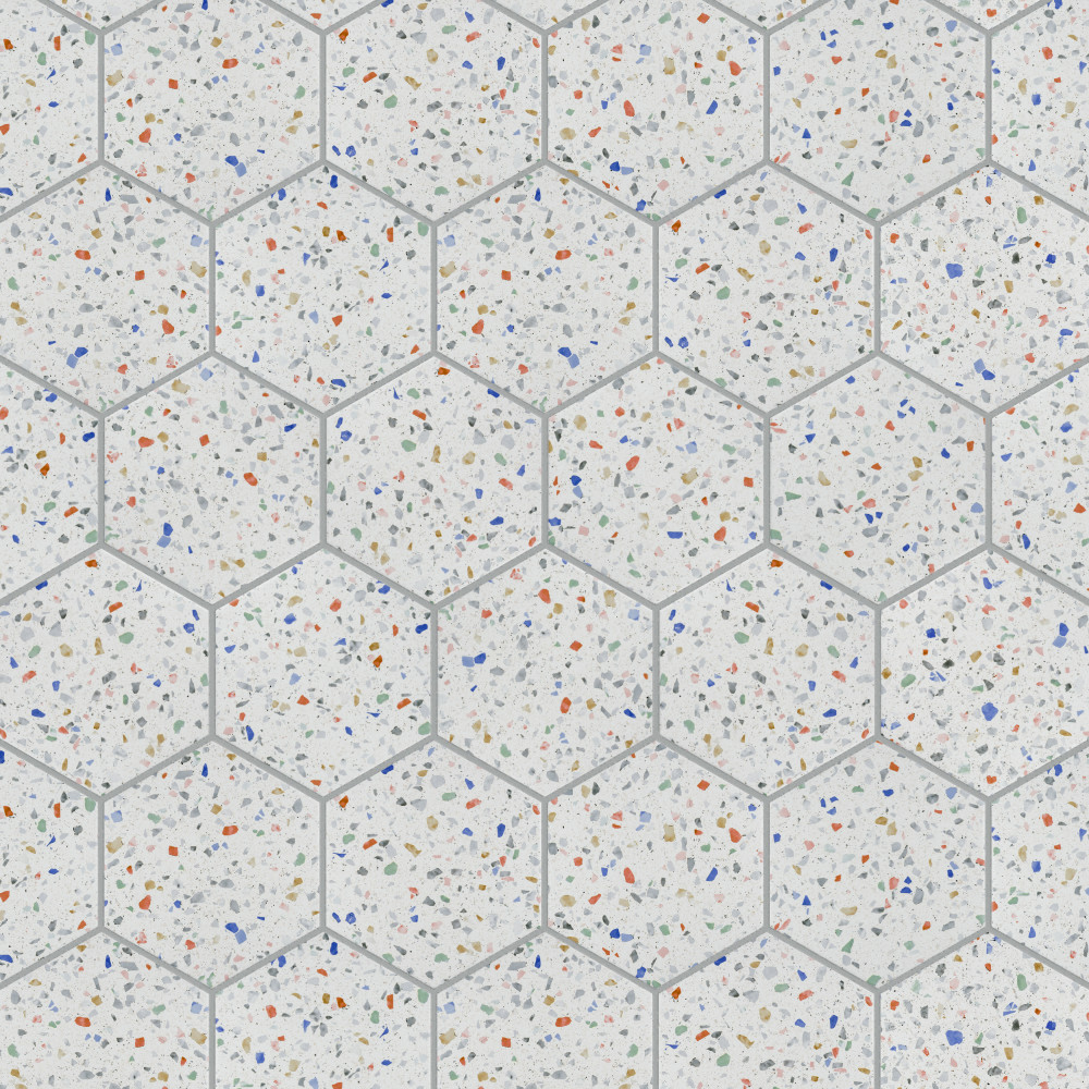 Venice Hex Colors Light 8-5/8 in. x 9-7/8 in. Porcelain Floor and Wall ...