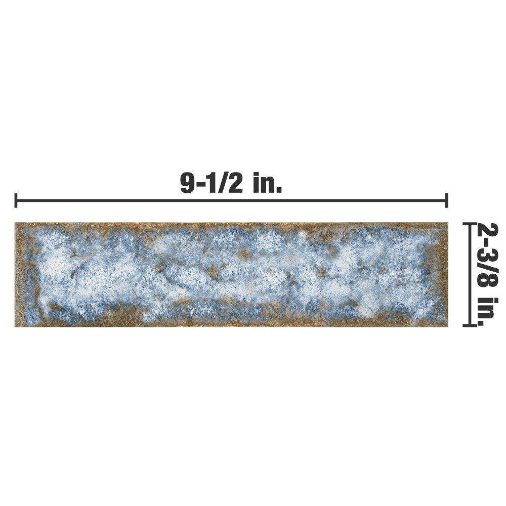 Gaudi React Brick Marina 2-3/8 in. x 9-3/4 in. Porcelain Floor and Wall ...