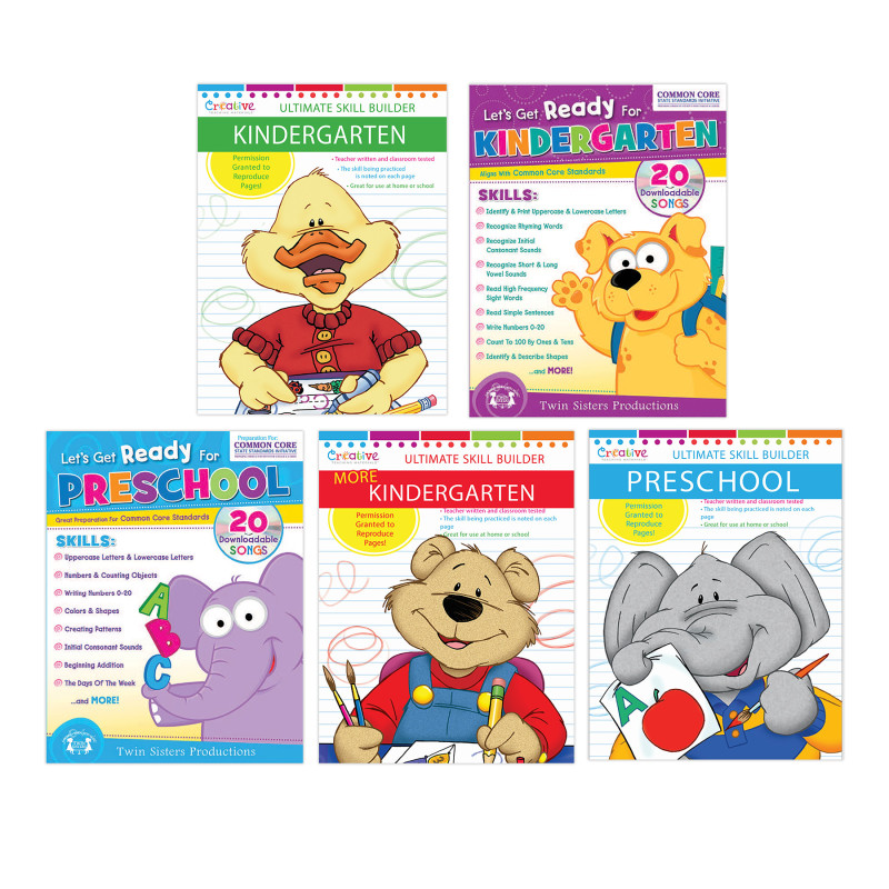 Twin Sisters Productions Preschool-Kindergarten Workbook Bundle, Set of ...