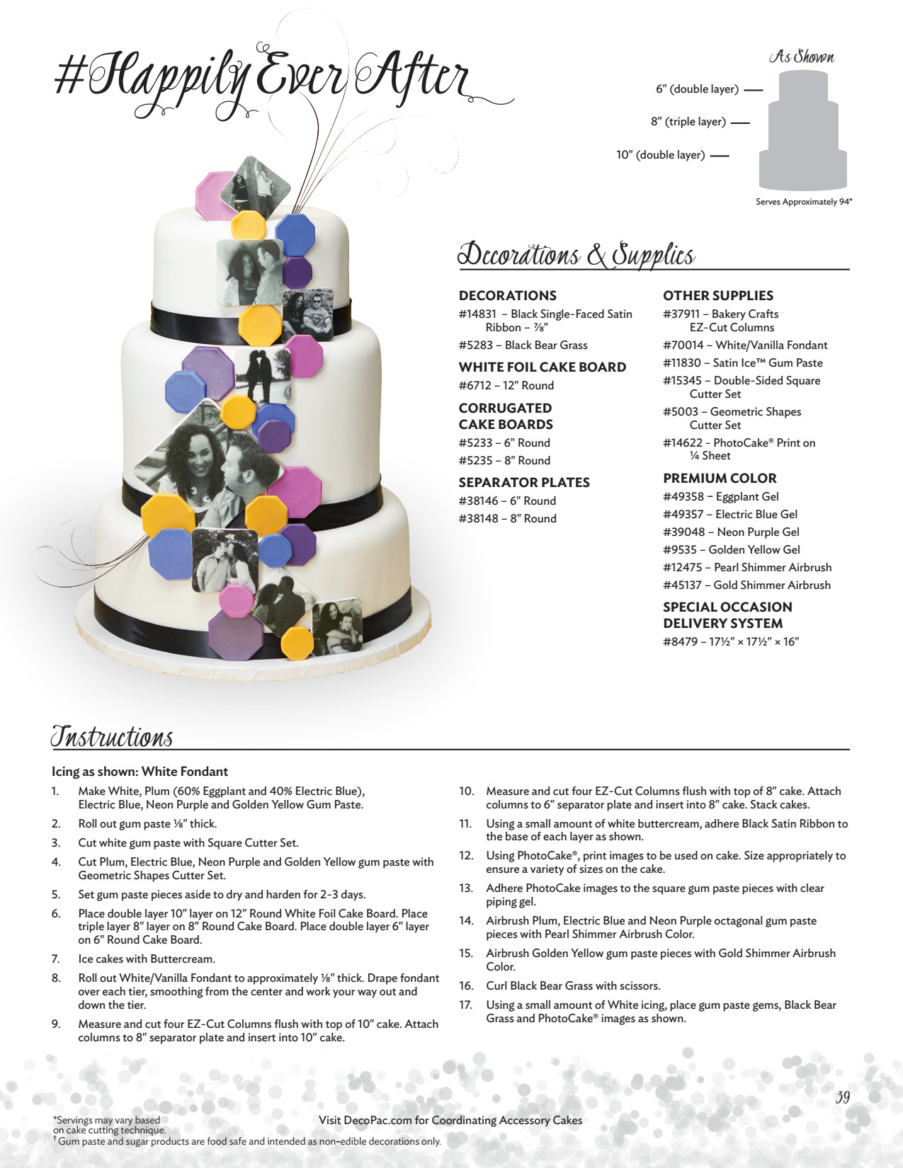 Happily Ever After Stacked Wedding Cake Decorating Instructions | DecoPac
