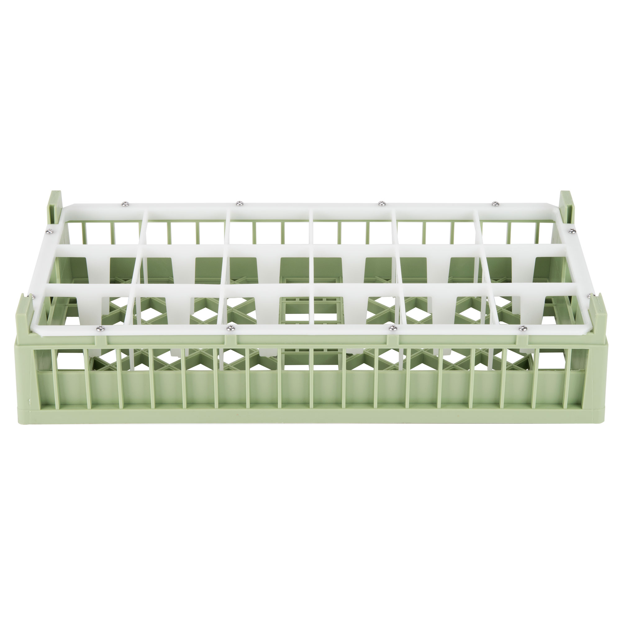 Signature half-size 18 compartment rack with short height in Light Green