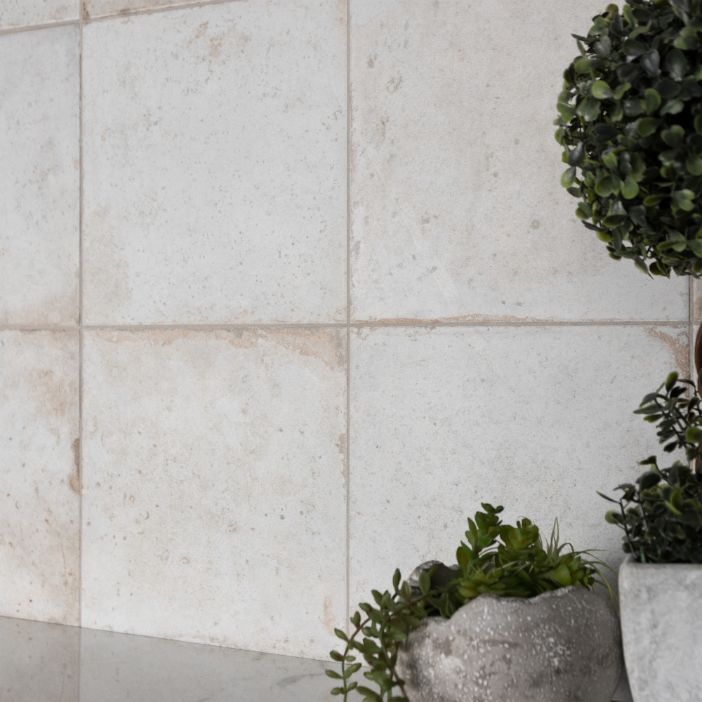 Kings Root Distressed White 17-5/8 in. x 17-5/8 in. Ceramic Floor and ...