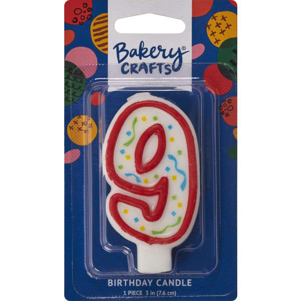 9 Red Numeral Candle | DecoPac