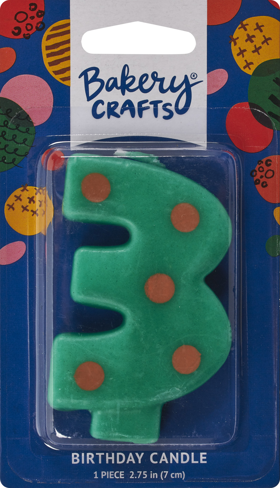 Bakery Crafts 3 Stripes Dots Numeral Candle | DecoPac