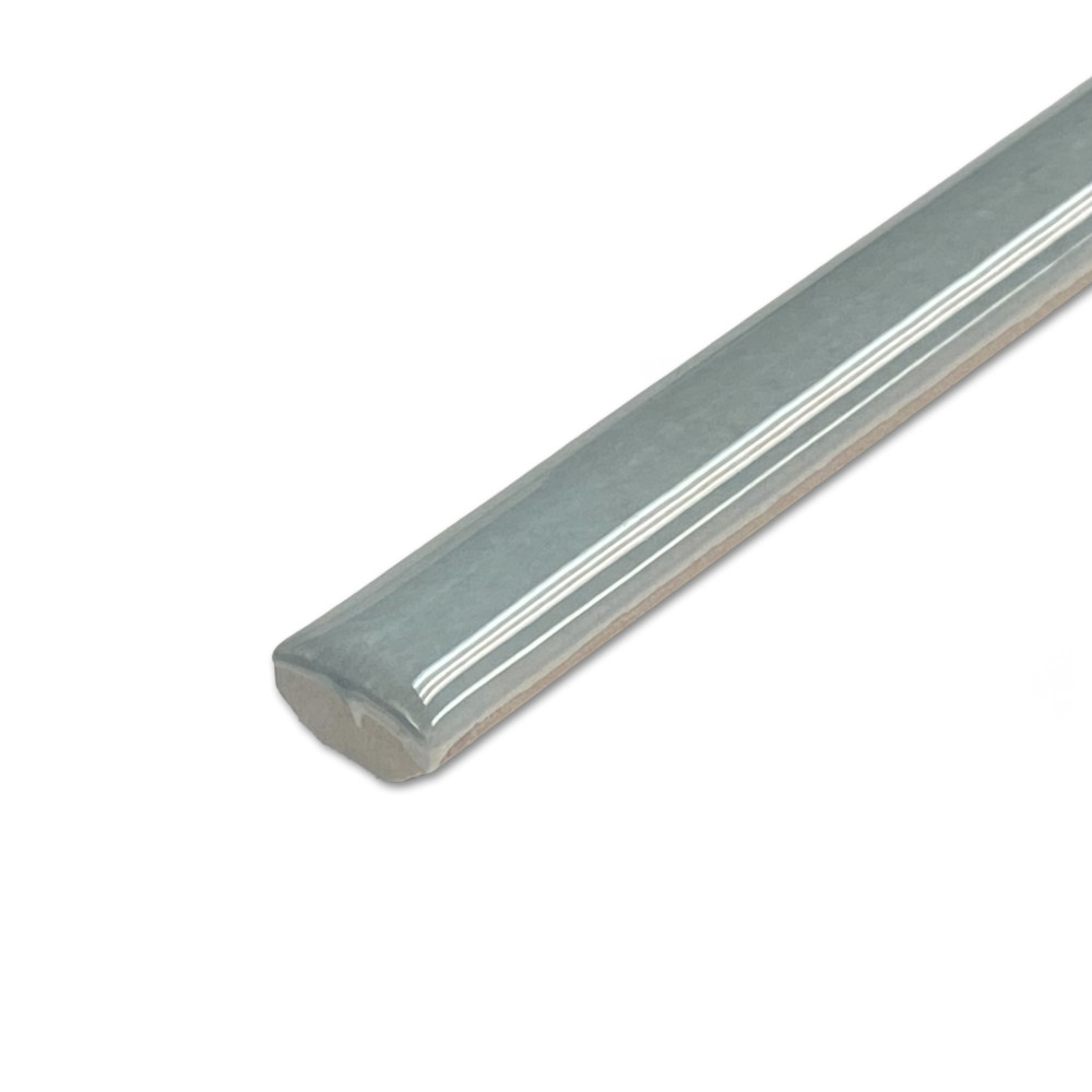 Coco Demi-Bullnose Glossy Blue Grass 1/2 in. x 7-7/8 in. Ceramic Wall ...