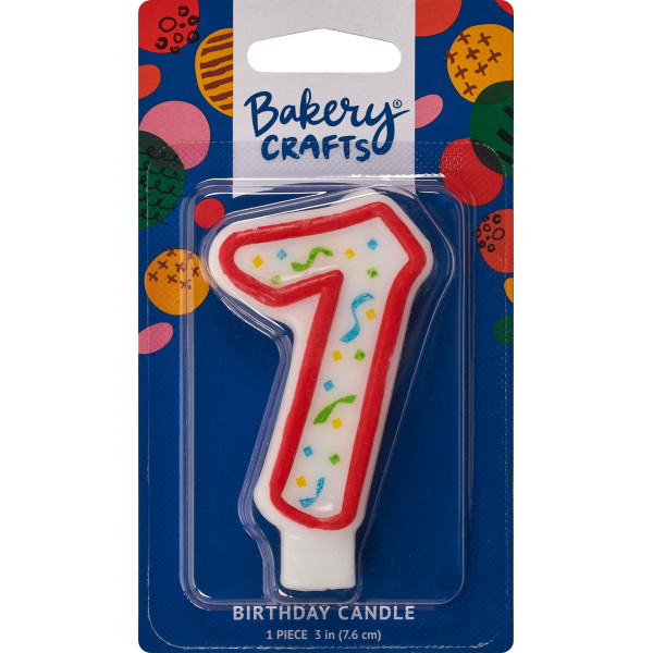 7 Red Numeral Candle | DecoPac
