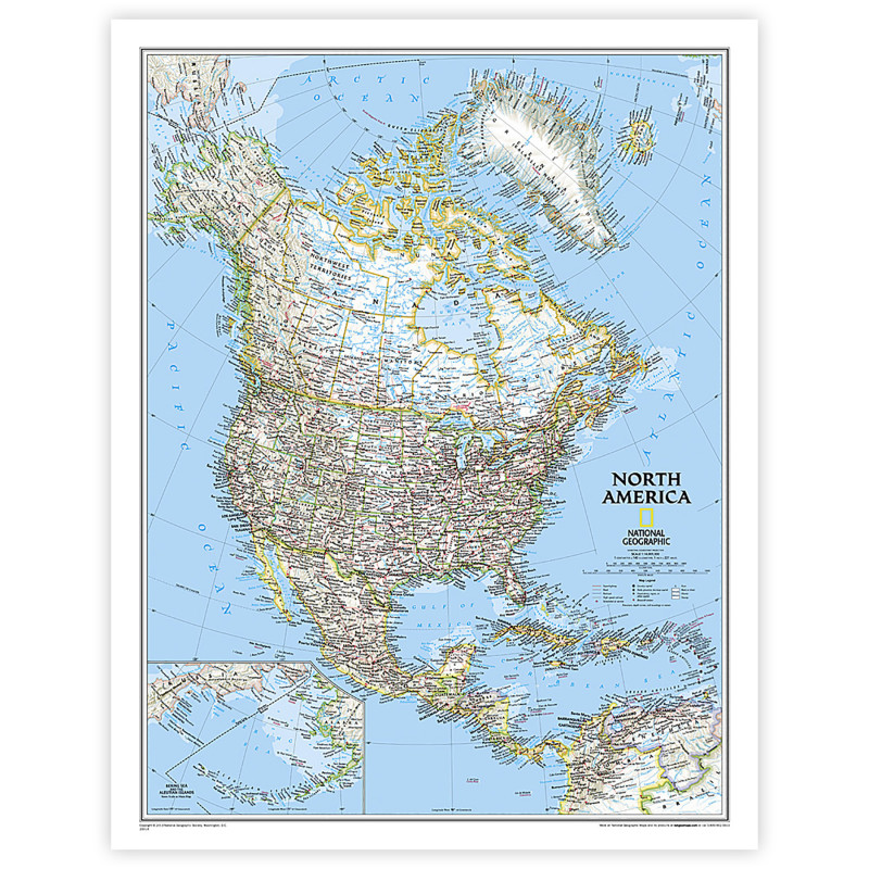 National Geographic North America Classic Map, Laminated - National ...