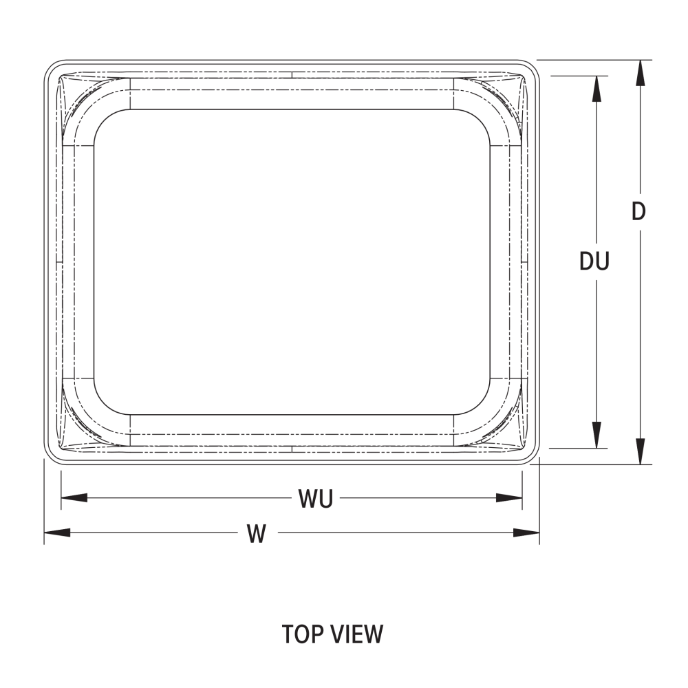 Half-size 6-inch-deep Super Pan V® stainless steel steam table pan