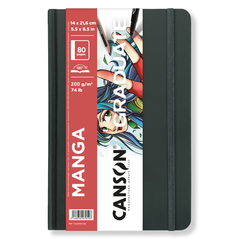Canson Graduate Manga Art Book, Hard Cover Binding, 10 Sheet