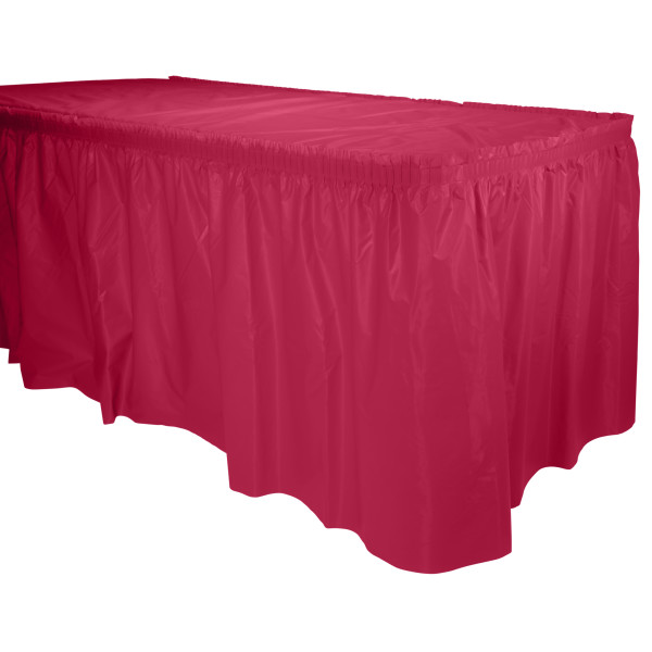 Red Plastic Table Skirt | DecoPac