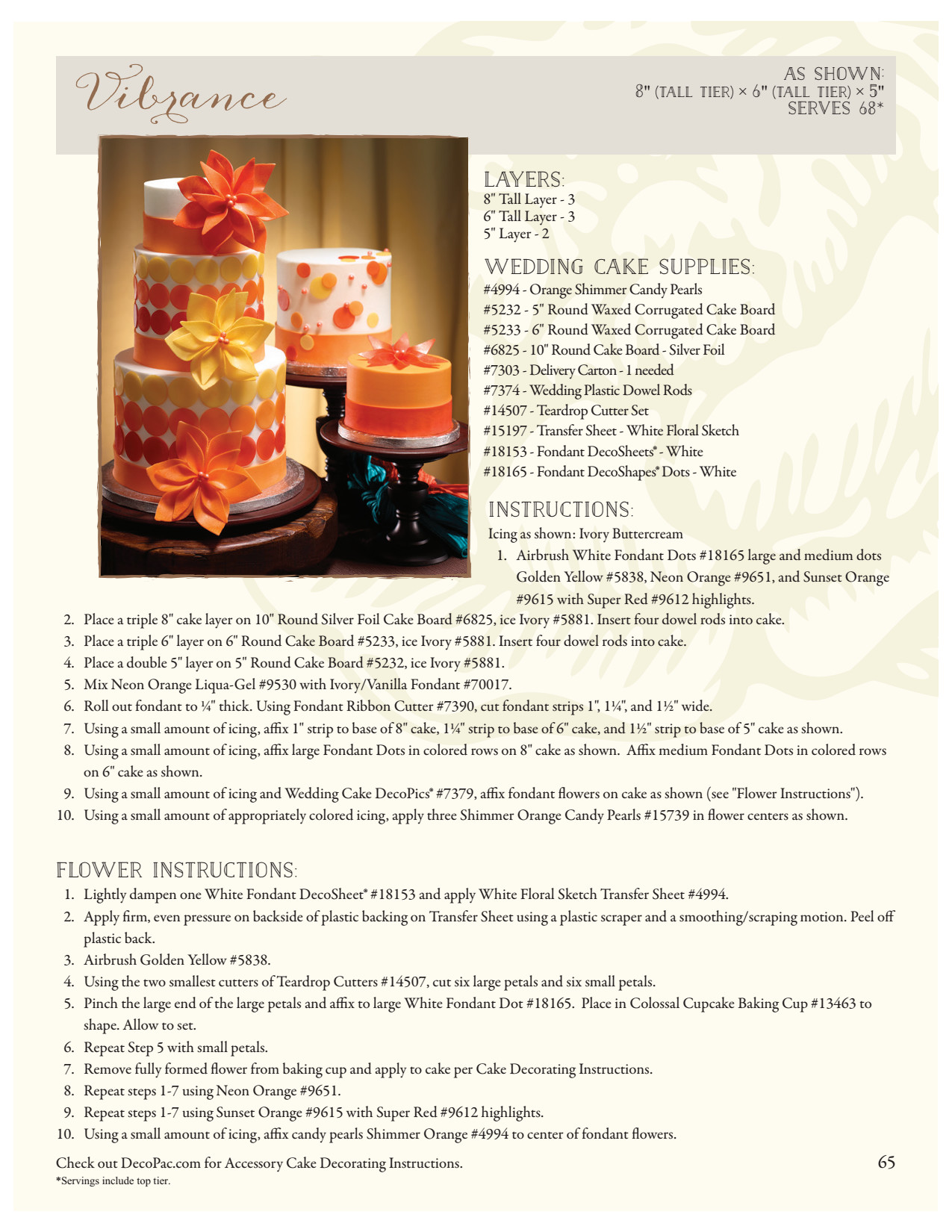 Vibrance Stacked Wedding Cake Decorating Instructions | DecoPac