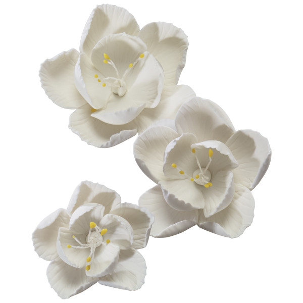 White Blossom Assortment Gum Paste Flowers | DecoPac