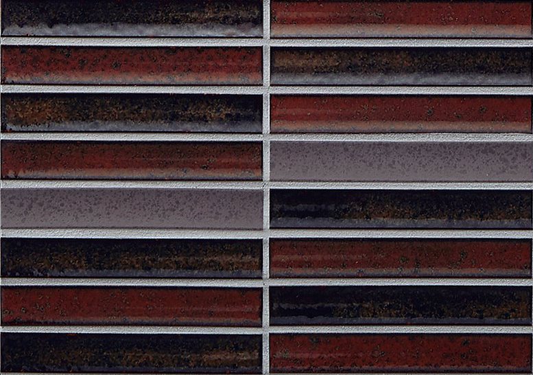 Sairin Brown Mix 1x8 Mosaic - Virginia Tile Company