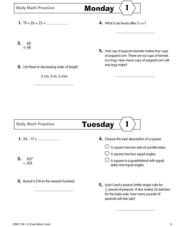 Daily Math Practice Grade 5