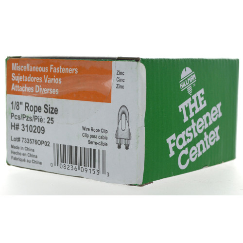 Hardware Essentials Wire Rope Clip Zinc (1/8") C-Pak