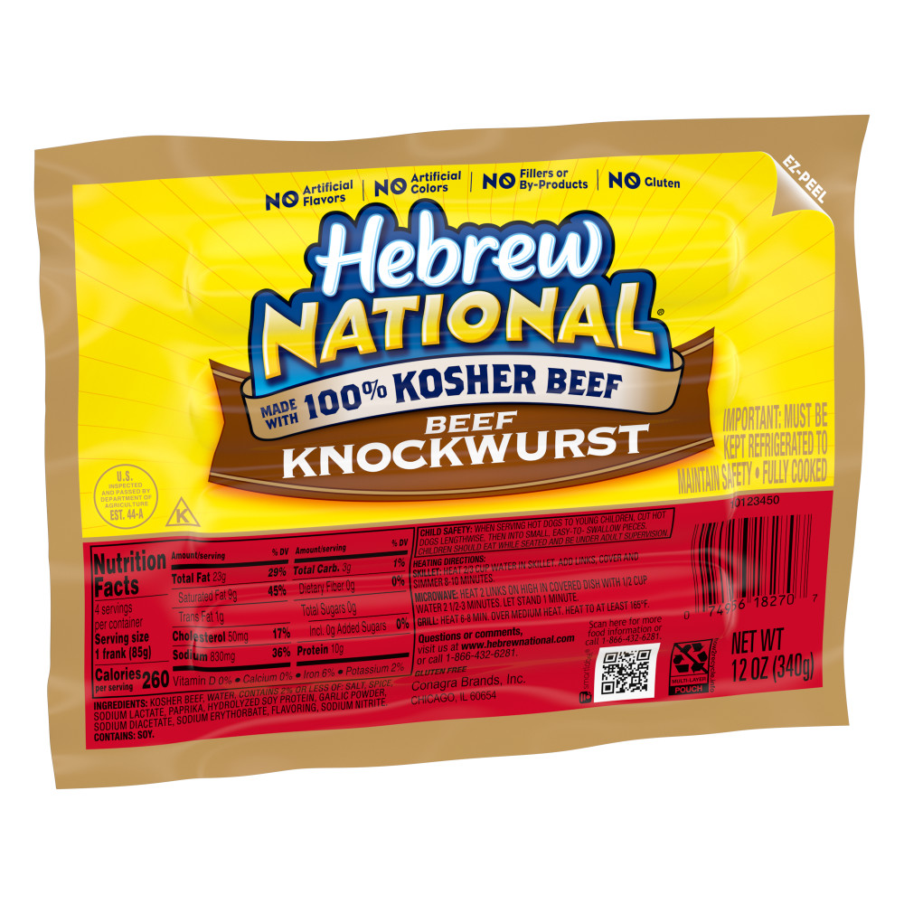HEBREW NATIONAL Skinless Beef Knockwurst | Conagra Foodservice