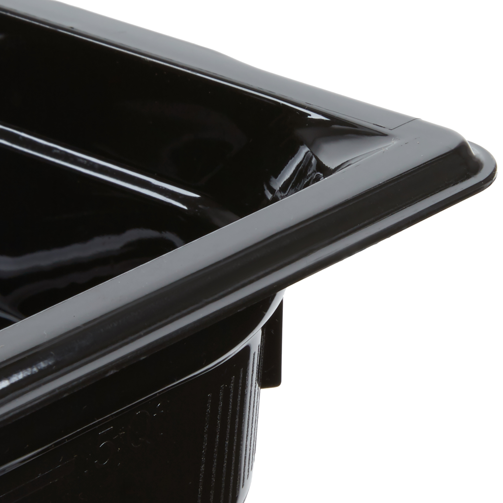 Sixth-size 2 ½-inch-deep Super Pan® high-temperature plastic pan in black