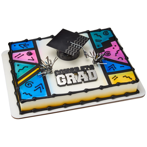 Silver Congrats Grad And Cap Decoset | DecoPac