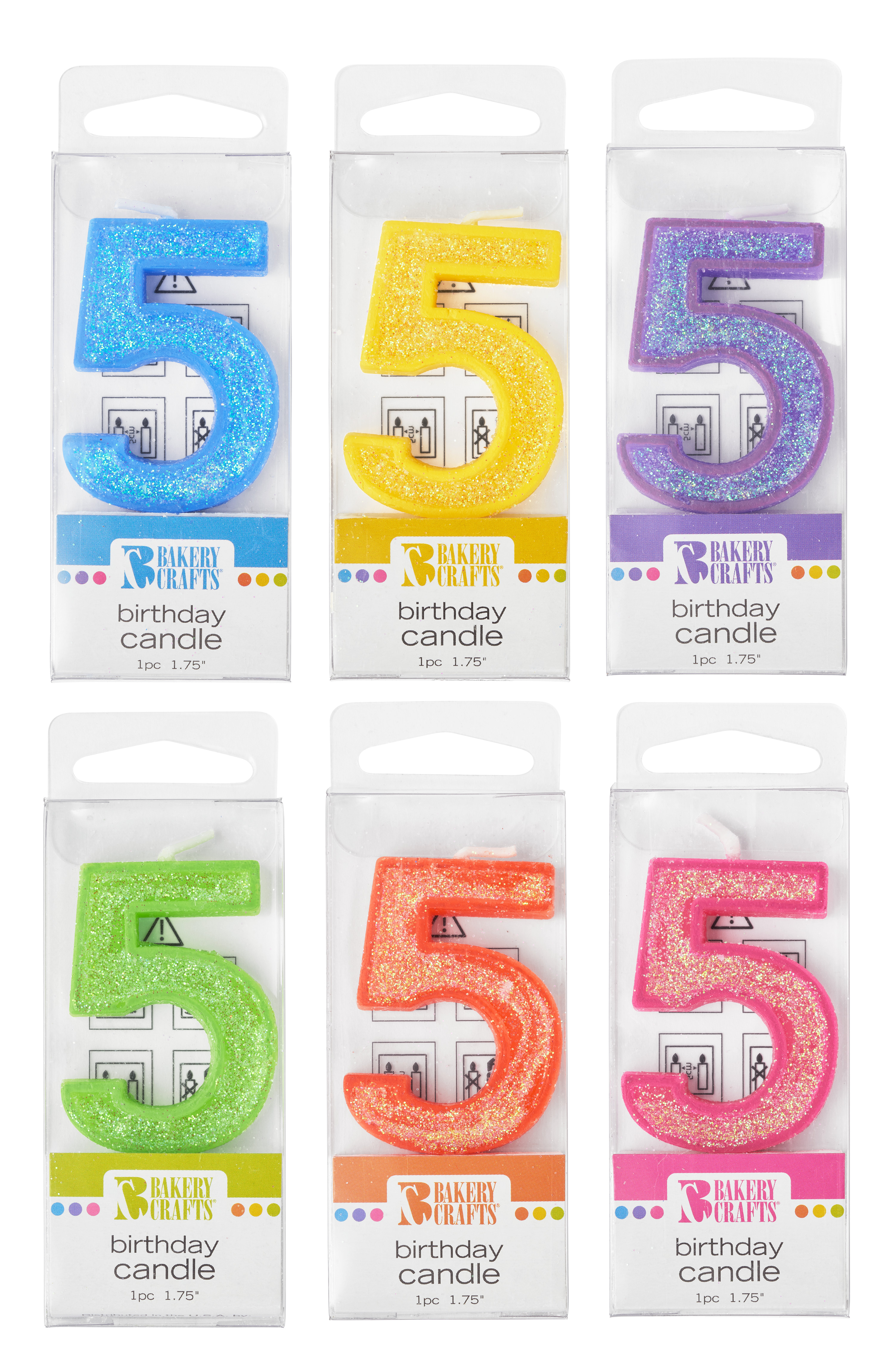 5 Mini Glitter | Numeral Candles | DecoPac