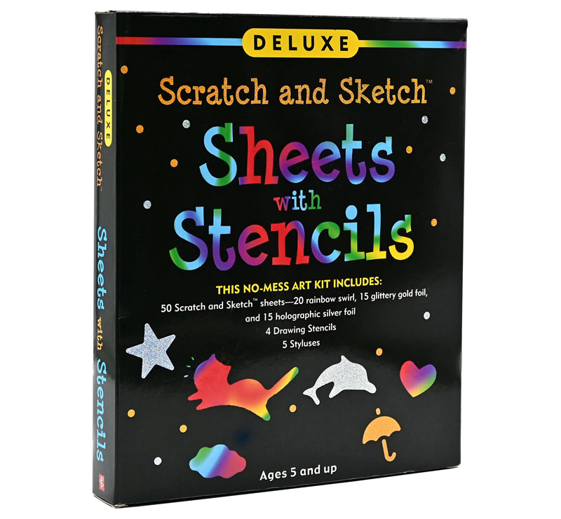 Deluxe Scratch & Sketch Sheets with Stencils