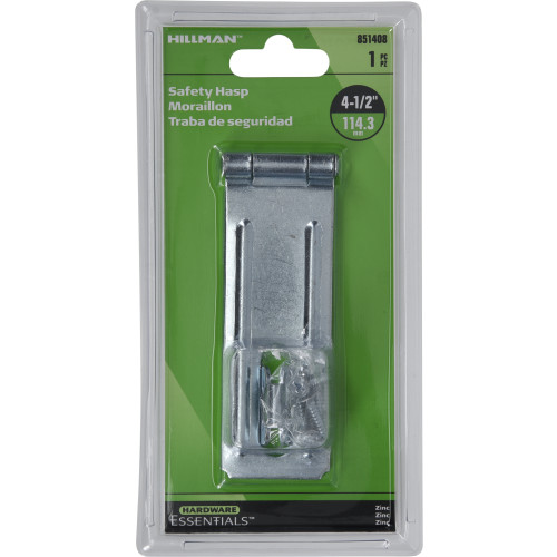 Hardware Essentials Fixed Staple Safety Hasp Zinc (4-1/2")