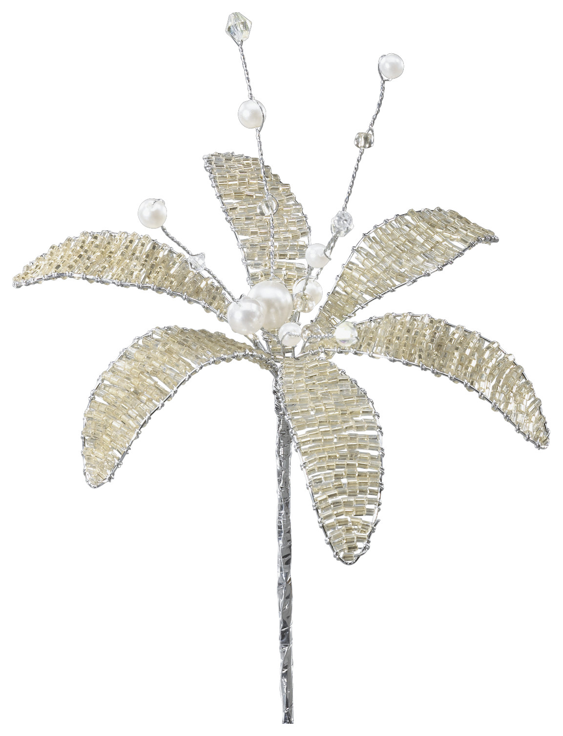Medium Silver Jeweled Flower | DecoPac
