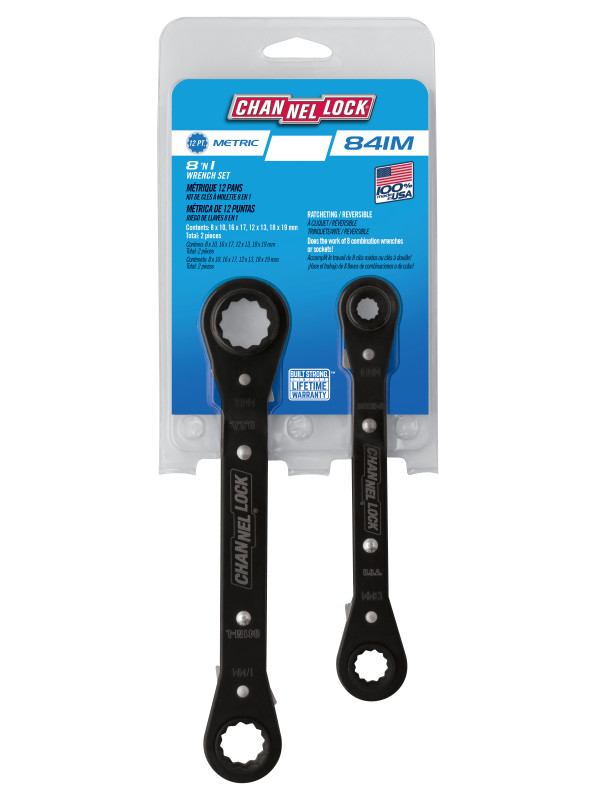 841M 2pc Metric Ratcheting Combination Wrench Set - Channellock, Inc.