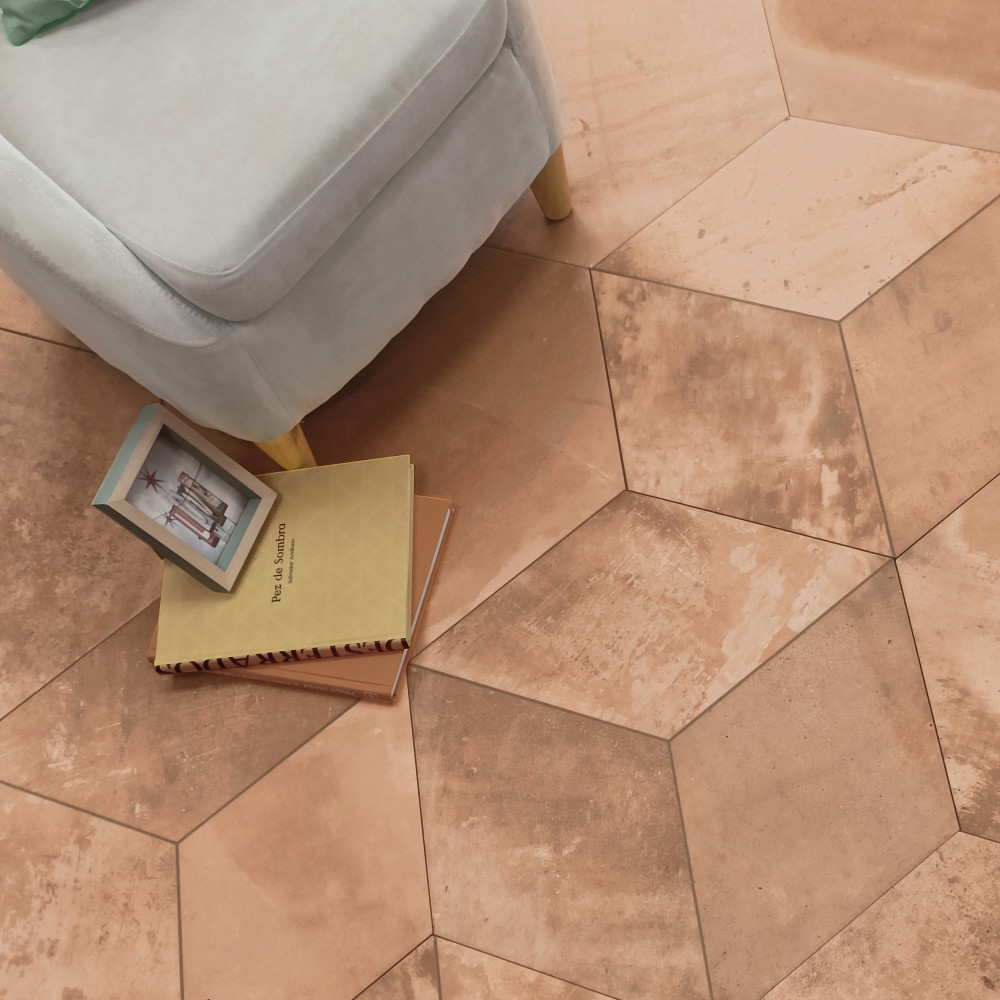 Sample – Argillos Hex Rhomboid Teja Porcelain Floor and Wall Tile ...