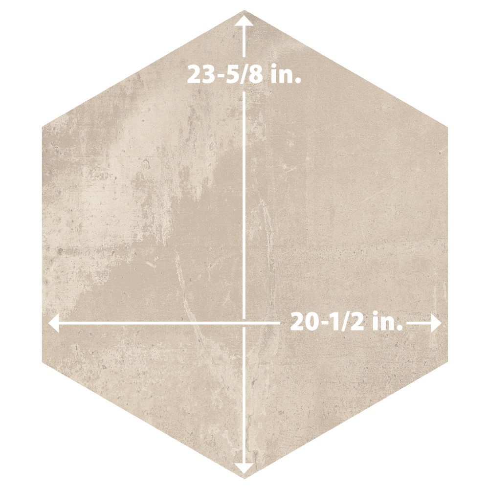 Argillos Hex Arena 20-1/2 in. x 23-5/8 in. Porcelain Floor and Wall ...