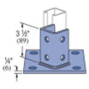 Unistrut P2072A EG Post Base, Steel, Electro-Galvanized, 6-Hole ...