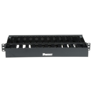 Panduit WMPSE PatchLink™ Cable Manager, Horizontal, Double-Sided, 1 RU, 19 W X 1.7 H X 8.9 In. D ...