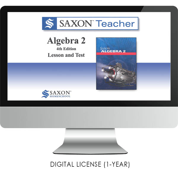 Saxon Math Homeschool Algebra 2 Teacher Digital License 1 Year Digital ...