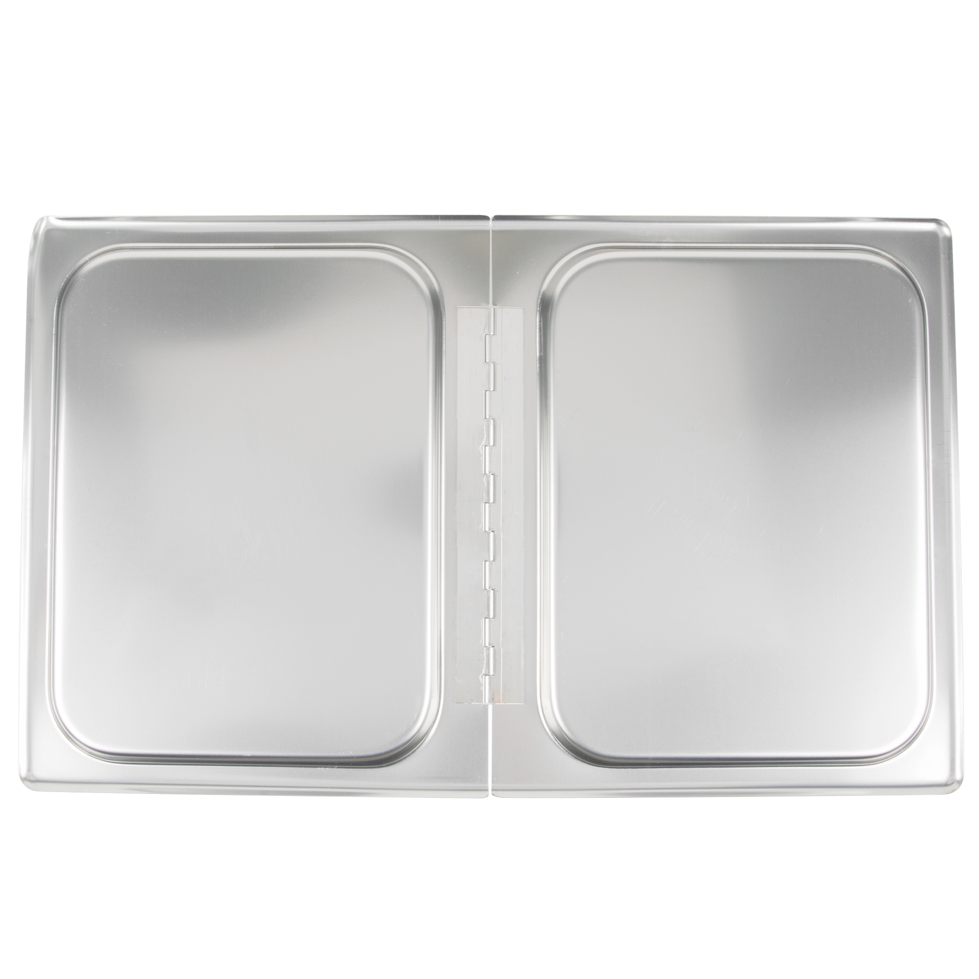 Full-size stainless steel hinged flat steam table pan cover