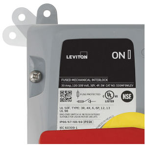 Leviton 430MI5WLEV LEV Series IEC Pin & Sleeve Mechanical Interlock, 30A, 600V | Graybar Store