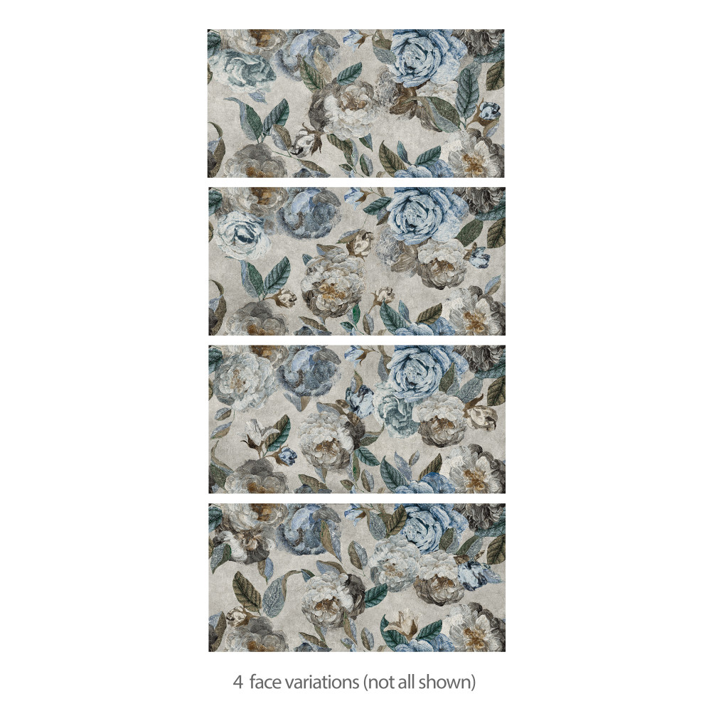 Parete Fiori Grey 23-1/2 in. x 47 in. Porcelain Floor and Wall Tile ...