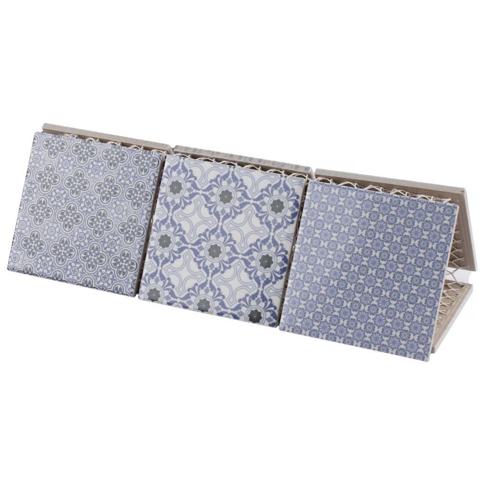 Classico 4" Square Blue 11-5/8 in. x 11-5/8 in. Porcelain Mosaic Tile ...