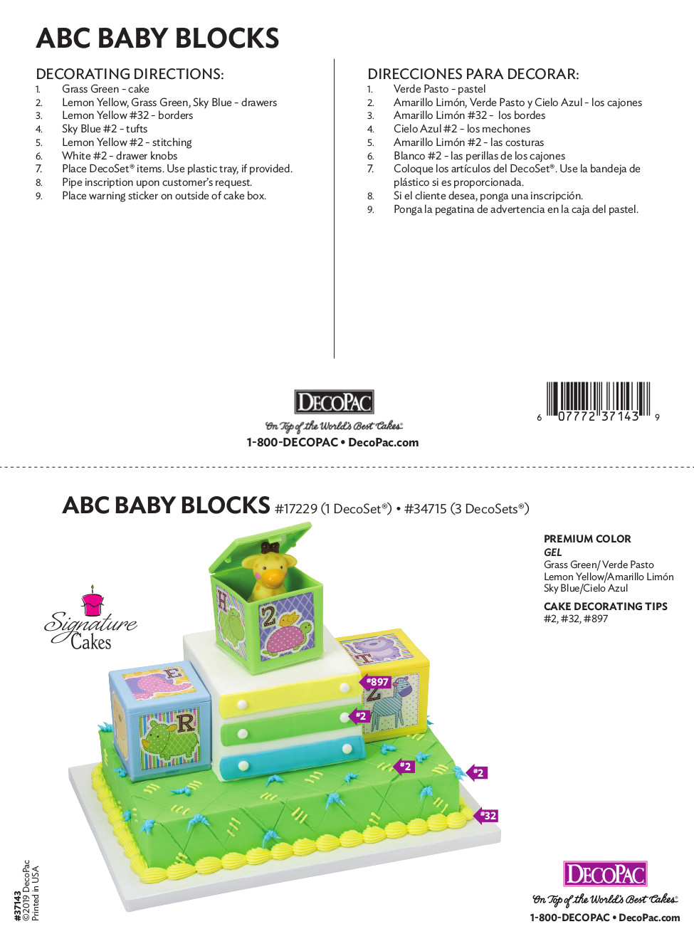 Abc Baby Blocks Signature Cake Decoset Cake Decorating Instructions ...
