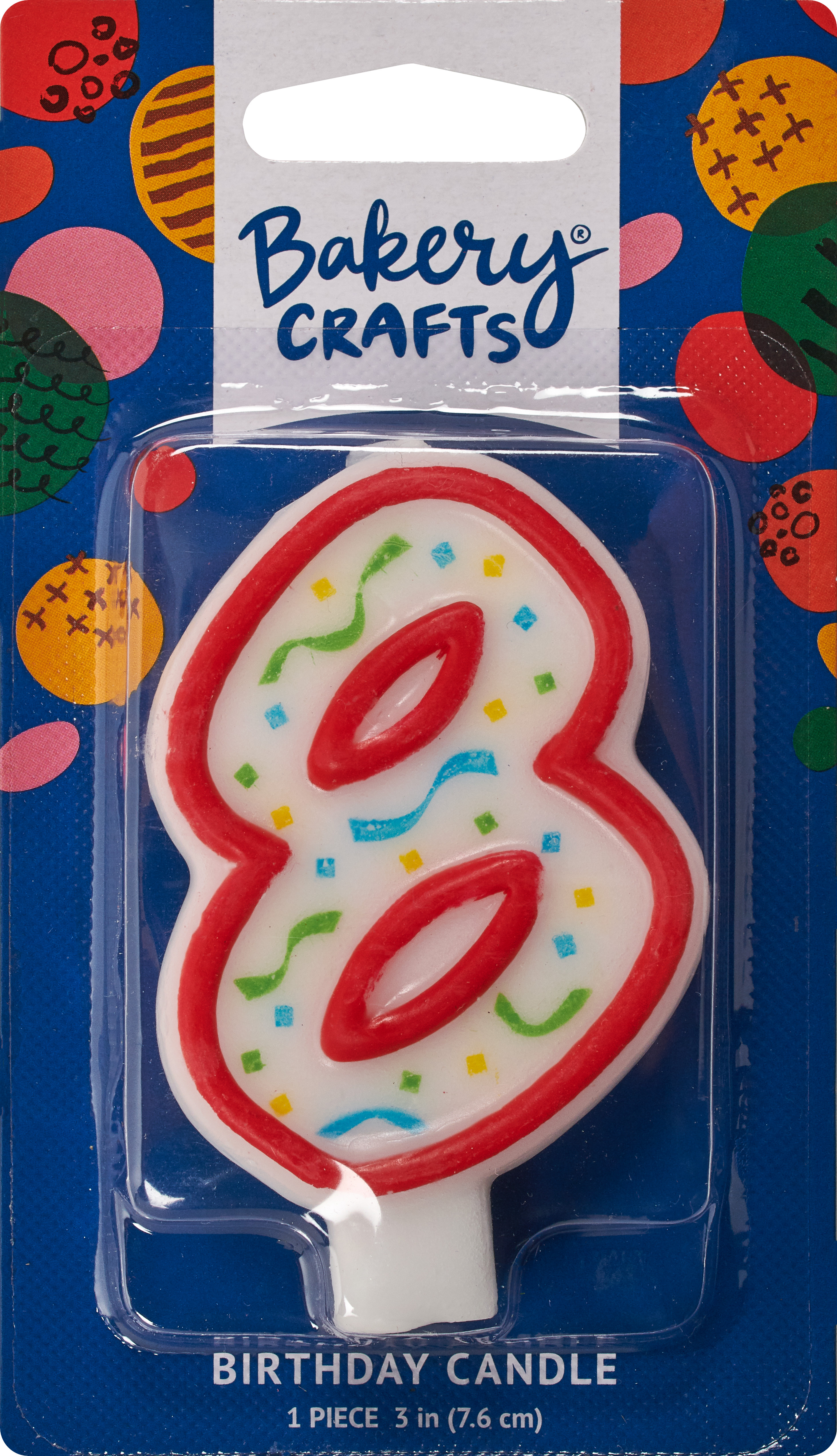 8 Party Red | Numeral Candles | DecoPac